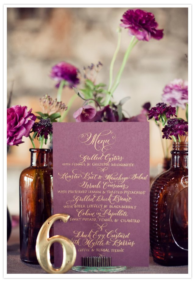 Creative Wedding Menu Displays – Jacaranda Catering
